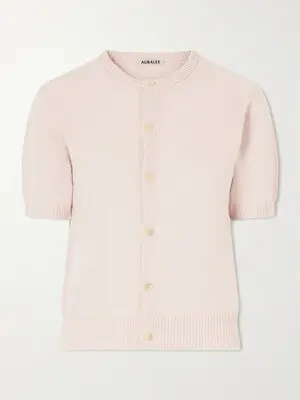 Auralee Cashmere Half-sleeved Cardigan