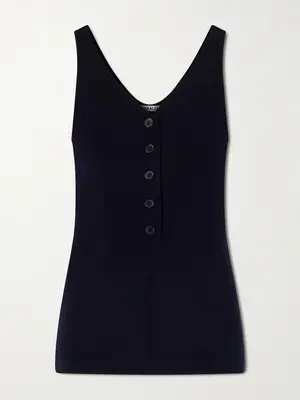 Auralee Wool-blend Jersey Tank - Blue