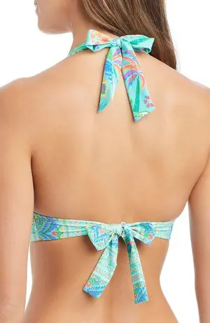 BLEU BY ROD BEATTIE Printed Halter Bikini Top - Turq