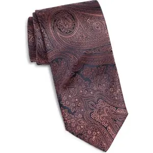 Canali Paisley Silk Necktie - Pink
