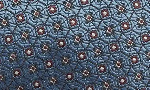 Canali Floral Medallion Silk Tie - Light Blue