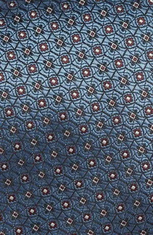 Canali Floral Medallion Silk Tie - Light Blue