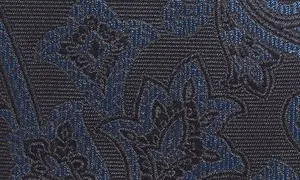 Canali Paisley Silk Standard Tie - Black