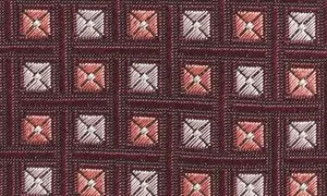 Canali Medallion Silk Tie - Dark Red