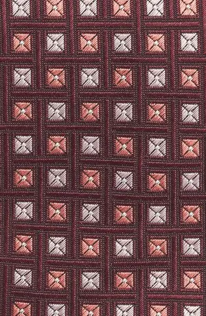Canali Medallion Silk Tie - Dark Red