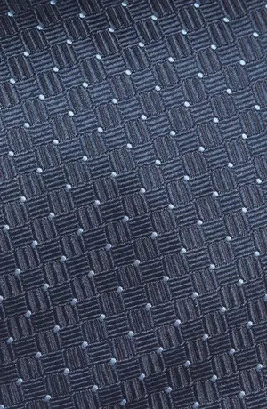 Canali Geometric Silk Neck Tie - Navy