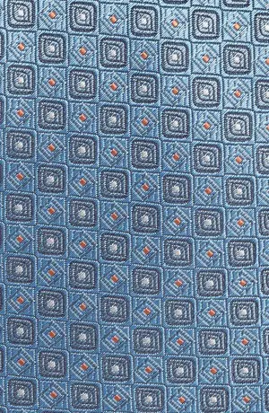 Canali Medallion Silk Tie - Light Blue
