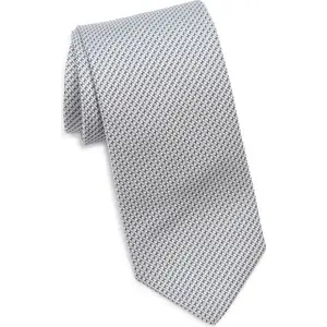 Canali Silk Medallion Tie - Light Grey