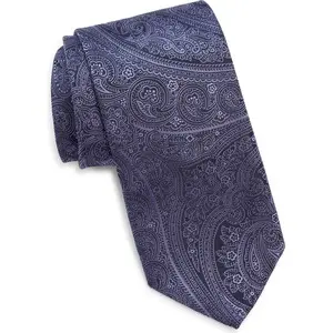 Canali Paisley Silk Neck Tie - Purple