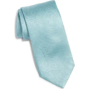 Canali Paisley Silk Neck Tie - Light Blue