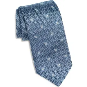 Canali Medallion Silk Neck Tie - Light Blue