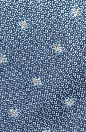 Canali Medallion Silk Neck Tie - Light Blue