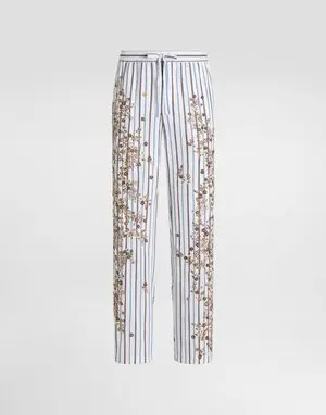 Dolce & Gabbana Cotton-silk Vanity Trousers With Embroidery