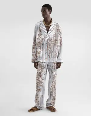 Dolce & Gabbana Cotton-silk Vanity Trousers With Embroidery