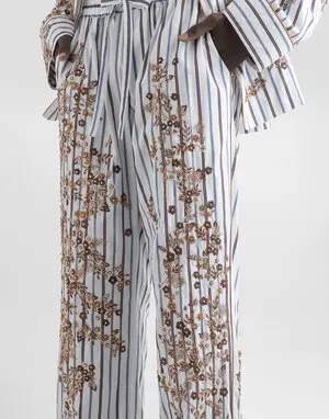 Dolce & Gabbana Cotton-silk Vanity Trousers With Embroidery