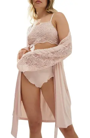 Fleur't Purely Yours Lace Trim Robe