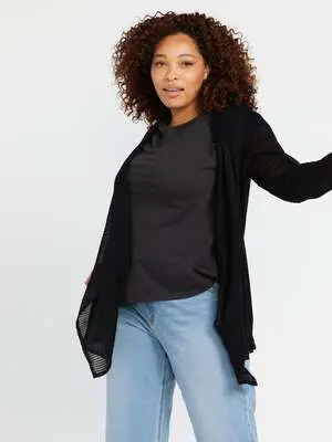 Volcom Open-front Wrap Cardigan - Black