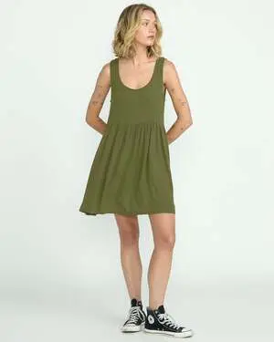 Volcom Lived In Baddie Dress - Light Army