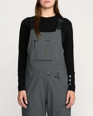 Volcom Ash Stretch Gore Bib Overall - Dark Gray