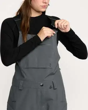 Volcom Ash Stretch Gore Bib Overall - Dark Gray