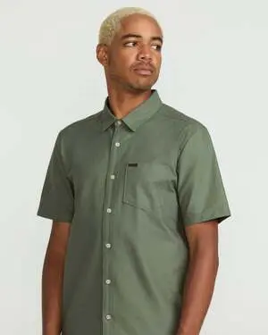 Volcom Veeco Oxford Short Sleeve Shirt - Light Olive