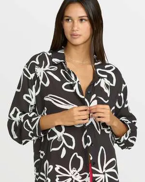 Volcom Floral Print Button-up