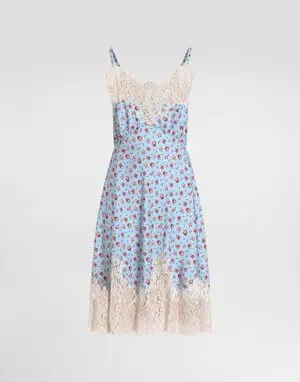 Dolce & Gabbana Small Rose-print Habotai Dress - Multicolor