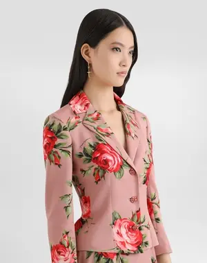 Dolce & Gabbana Rose Bouquet-print Charmeuse Jacket - Multicolor