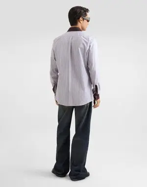 Dolce & Gabbana Striped Cotton Poplin Gold Shirt