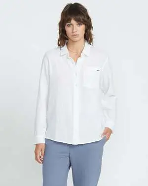 Volcom Lil Button-up Long Sleeve Shirt - White