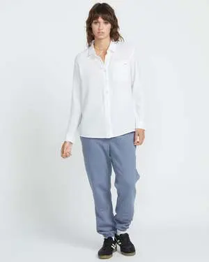 Volcom Lil Button-up Long Sleeve Shirt - White