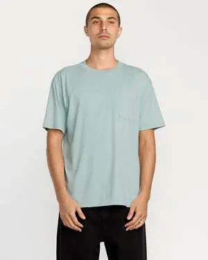 Volcom Solid Short Sleeve Pocket Tee - Chambray