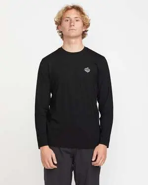 Volcom Oval Track Loose Long Sleeve Surf Tee - Black