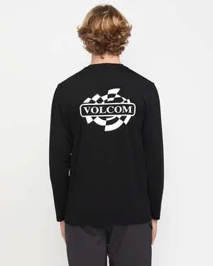 Volcom Oval Track Loose Long Sleeve Surf Tee - Black