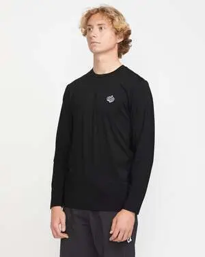 Volcom Oval Track Loose Long Sleeve Surf Tee - Black