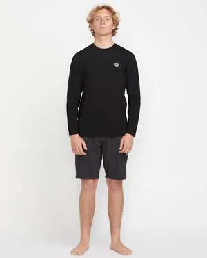 Volcom Oval Track Loose Long Sleeve Surf Tee - Black
