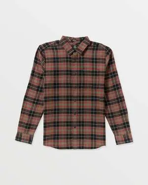Volcom Levelstone Long Sleeve Shirt - Black/red