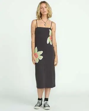 Volcom Floral Print Bandeau Dress - Black