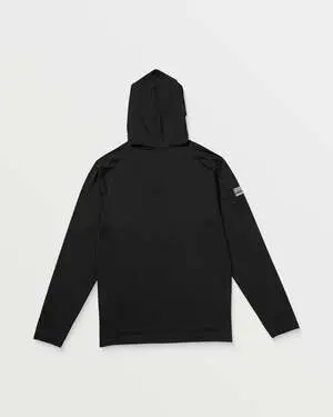 Volcom Long Sleeve Hooded Rash Guard - Black