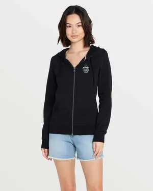 Volcom Hooded Zip-up Sweatshirt - Black