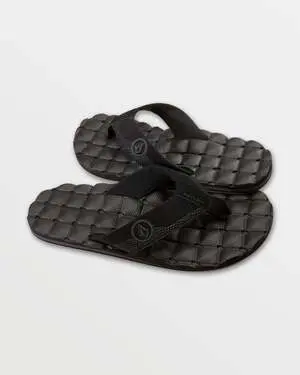 Volcom Recliner Sandals - Black Destructo