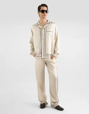Dolce & Gabbana Logo And Stripe-print Vanity Silk Twill Shirt