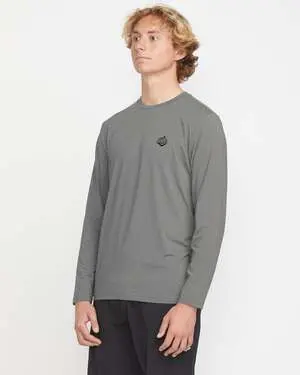 Volcom Oval Track Loose Long Sleeve Surf Tee - Heather Grey