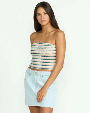 Volcom Pointelle Cropped Tube Top