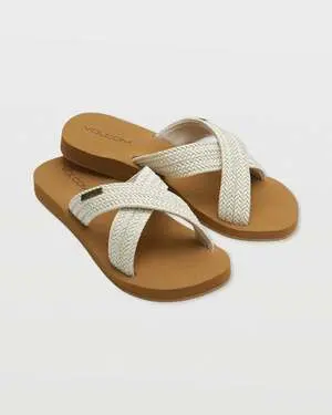 Volcom Double Cross Slides - Cream
