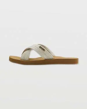 Volcom Double Cross Slides - Cream