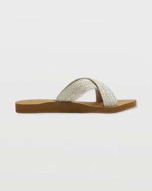 Volcom Double Cross Slides - Cream