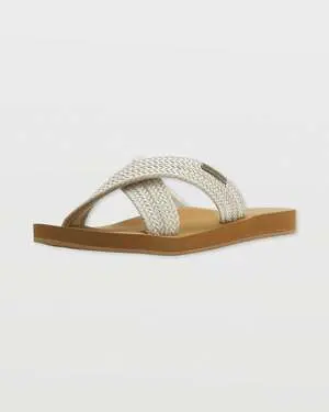 Volcom Double Cross Slides - Cream