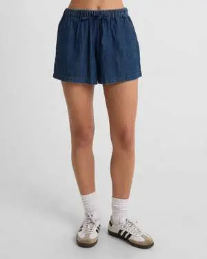 Volcom Relaxed Tie-front Shorts - Chambray