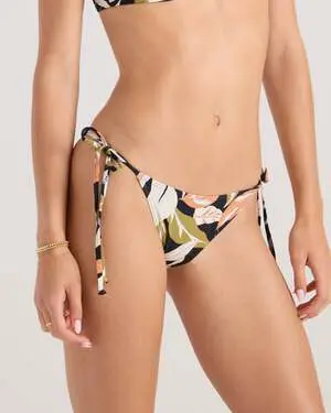 Volcom Distant Tropic Tie Side Bikini Bottom - Black Multi
